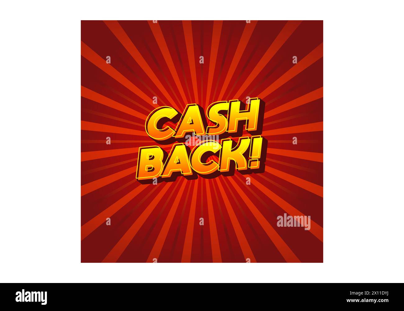Cash back. Text effect design in eye catching colors and 3D look Stock ...