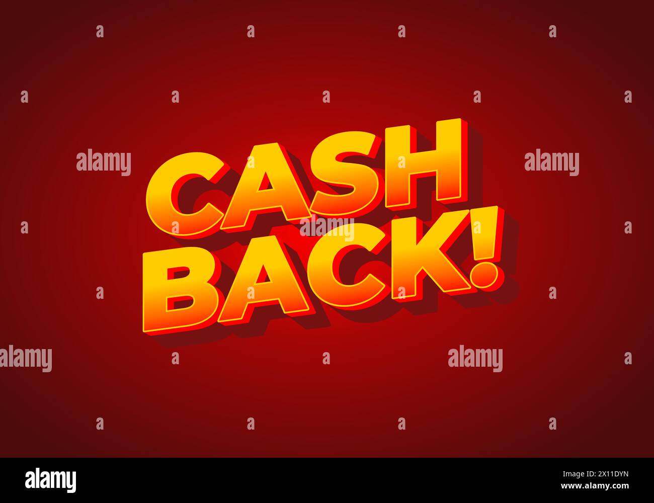 Cash back. Text effect design in eye catching colors and 3D look Stock ...
