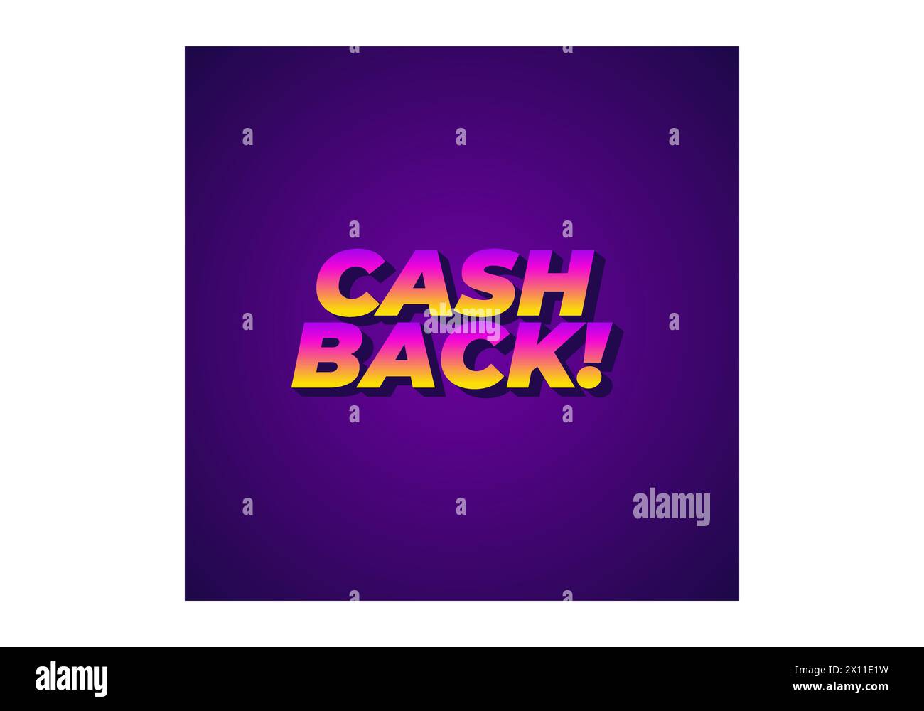 Cash back. Text effect design in eye catching colors and 3D look Stock ...