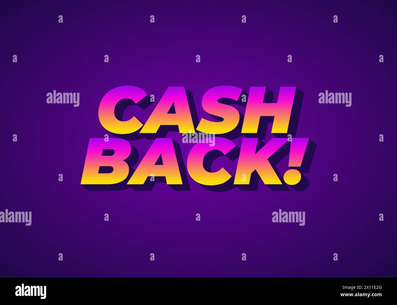 Cash back. Text effect design in eye catching colors and 3D look Stock ...