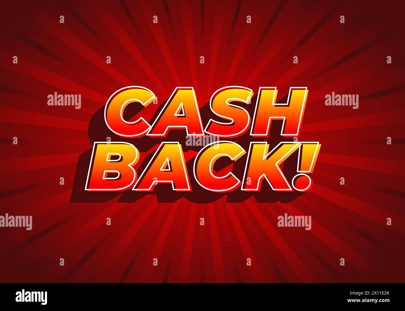 Cash back. Text effect design in eye catching colors and 3D look Stock ...