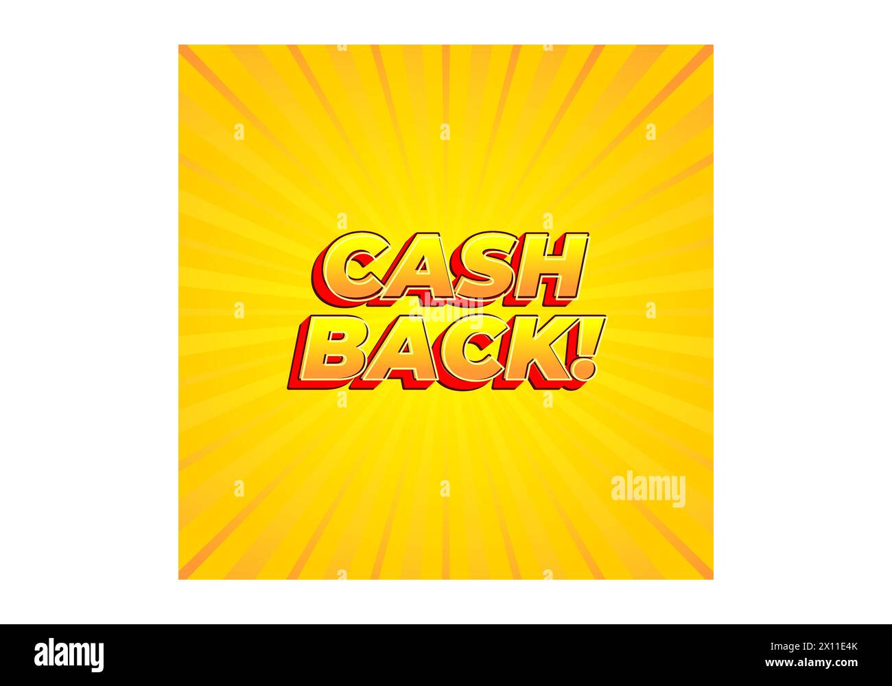 Cash back. Text effect design in eye catching colors and 3D look Stock ...