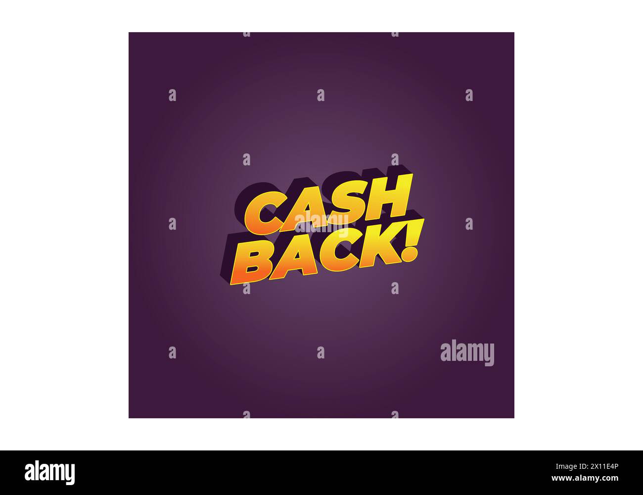 Cash back. Text effect design in eye catching colors and 3D look Stock ...