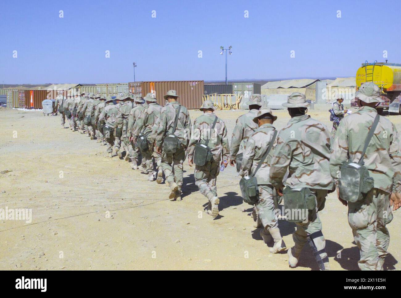 Soldiers of C Company, 2nd Battalion, 124th Infantry Regiment, with the ...