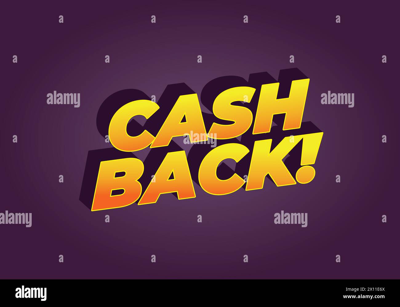 Cash back. Text effect design in eye catching colors and 3D look Stock ...
