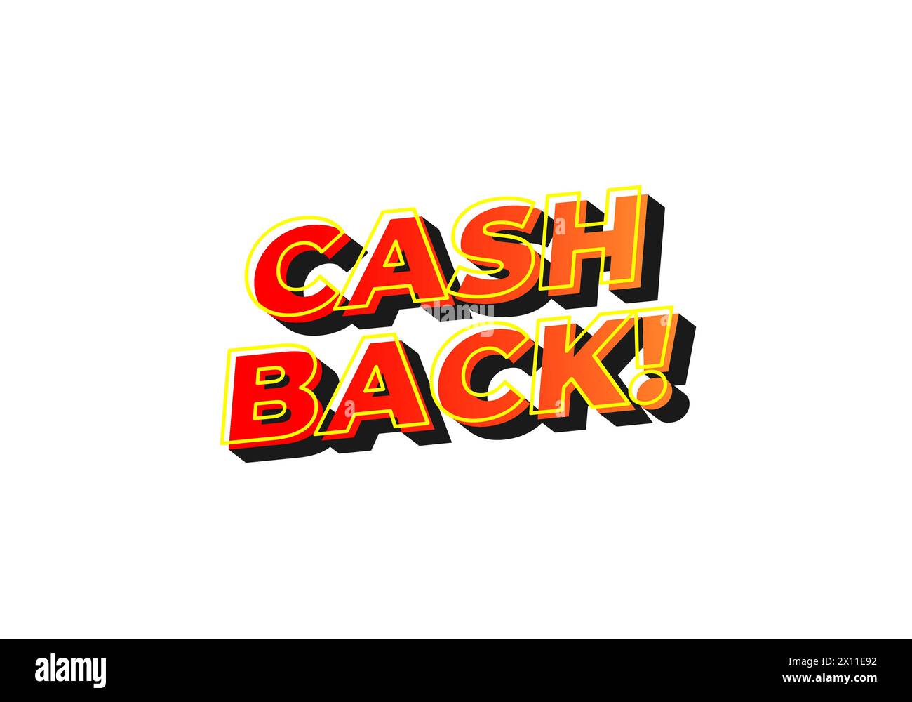 Cash back. Text effect design in eye catching colors and 3D look Stock ...