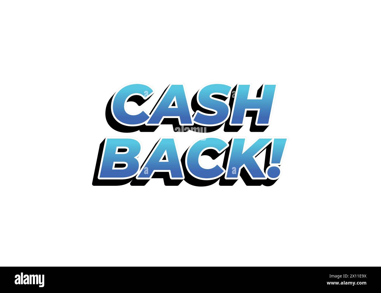 Cash back. Text effect design in eye catching colors and 3D look Stock ...