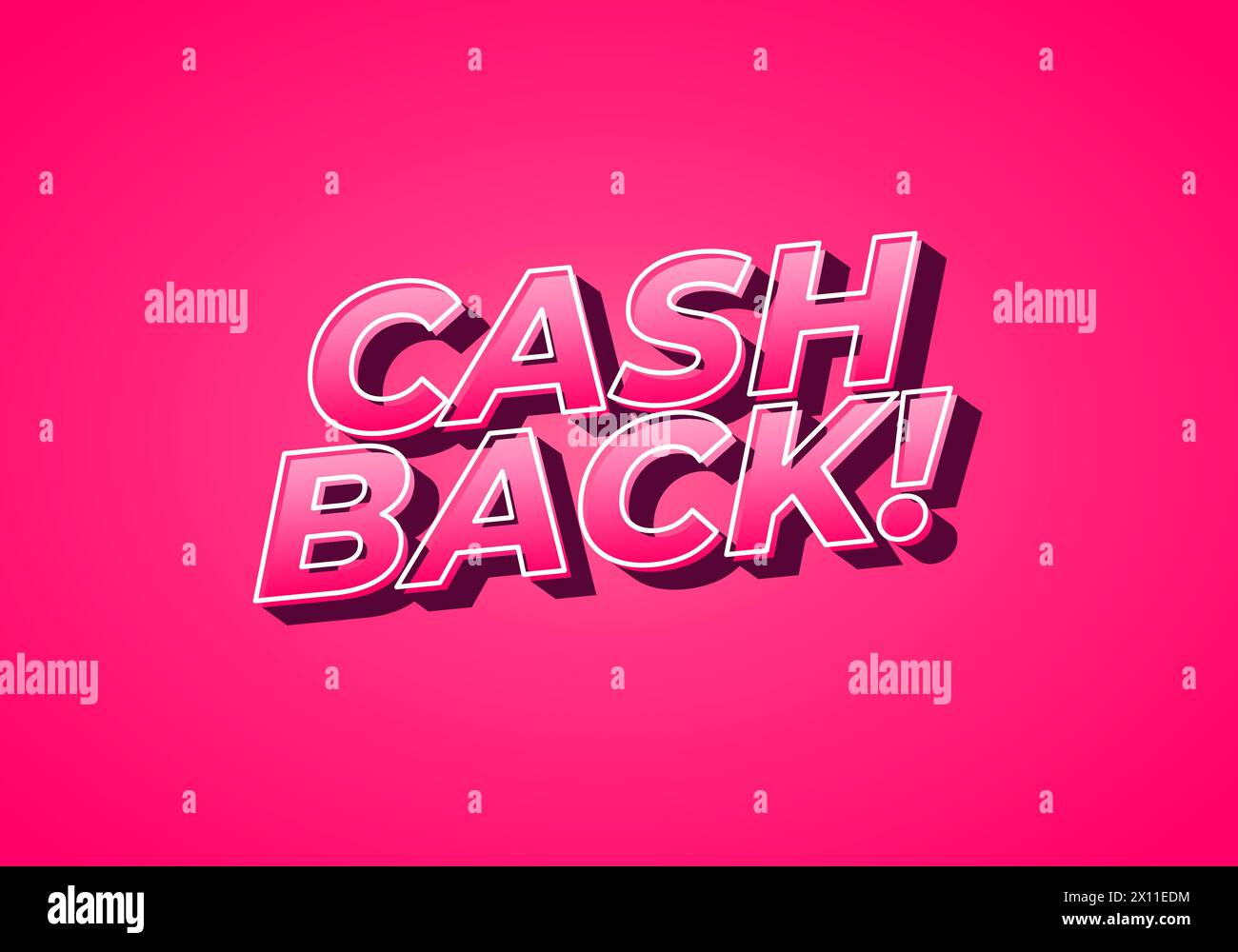 Cash back. Text effect design in eye catching colors and 3D look Stock ...