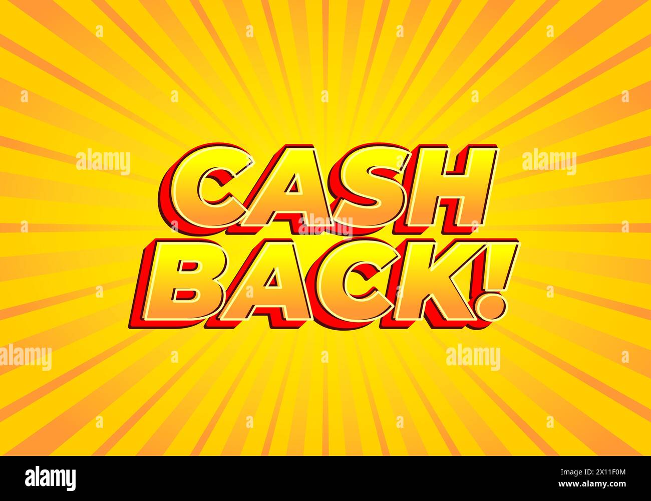 Cash back. Text effect design in eye catching colors and 3D look Stock ...