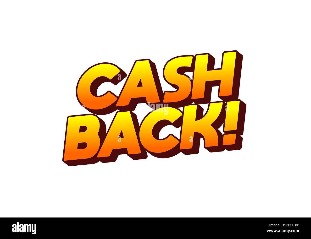 Cash back. Text effect design in eye catching colors and 3D look Stock ...