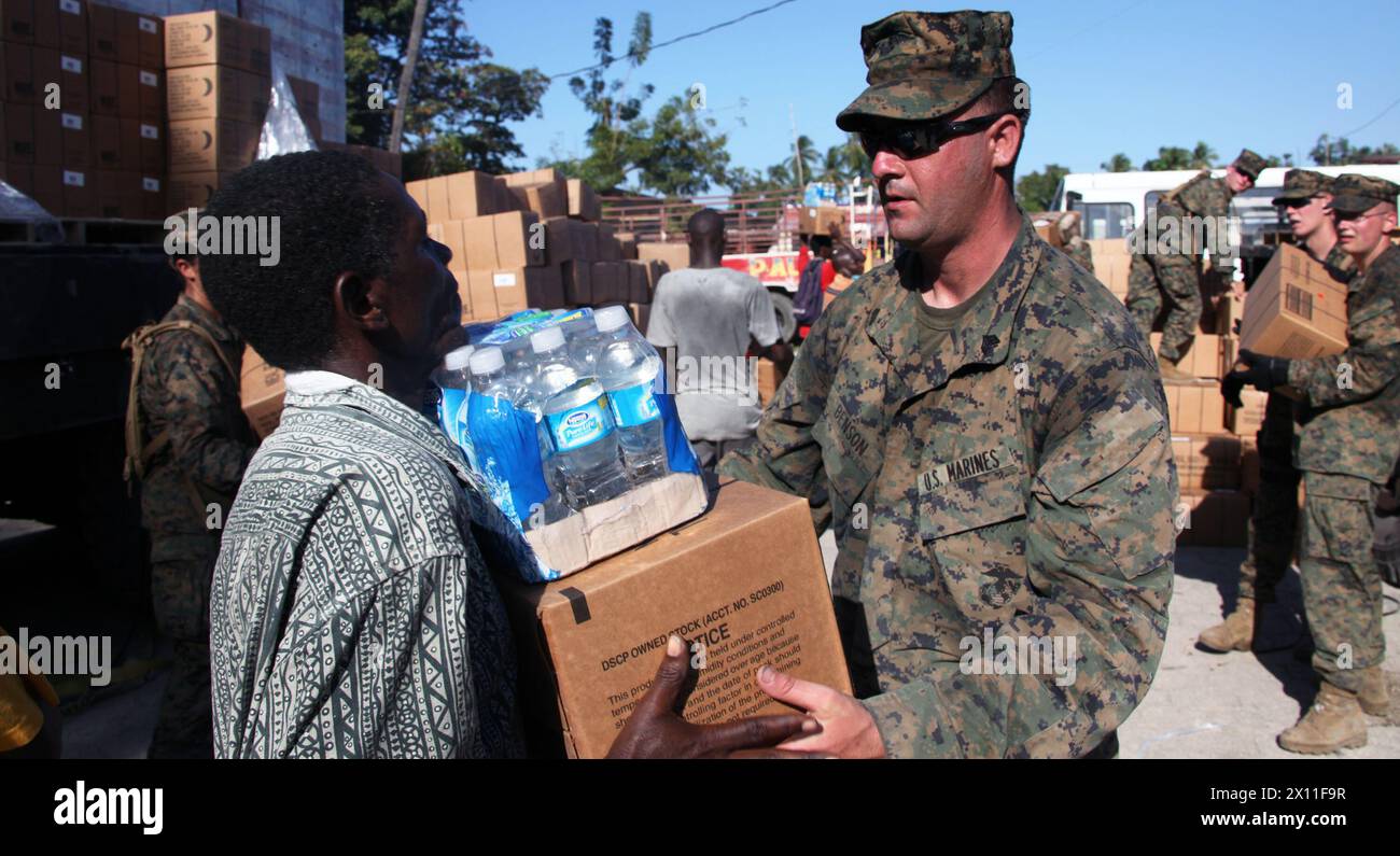A Marine from Combat Logistics Battalion 22, 22nd Marine Expeditionary ...