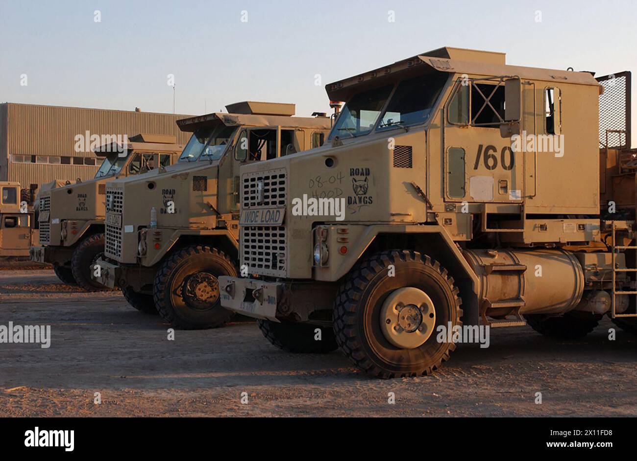 Heavy equipment transporters in the 27th Main Support Battalion ...