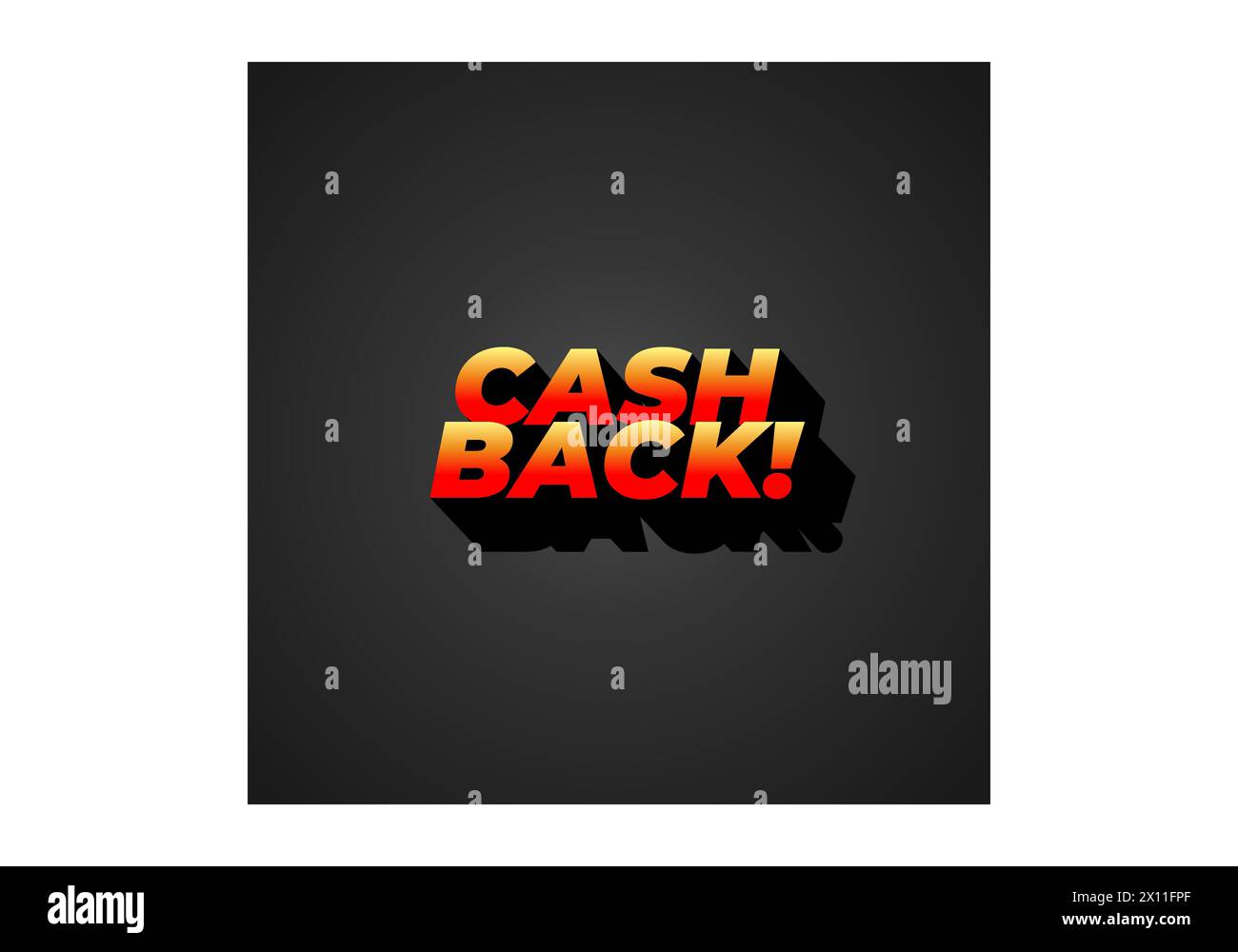 Cash back. Text effect design in eye catching colors and 3D look Stock ...