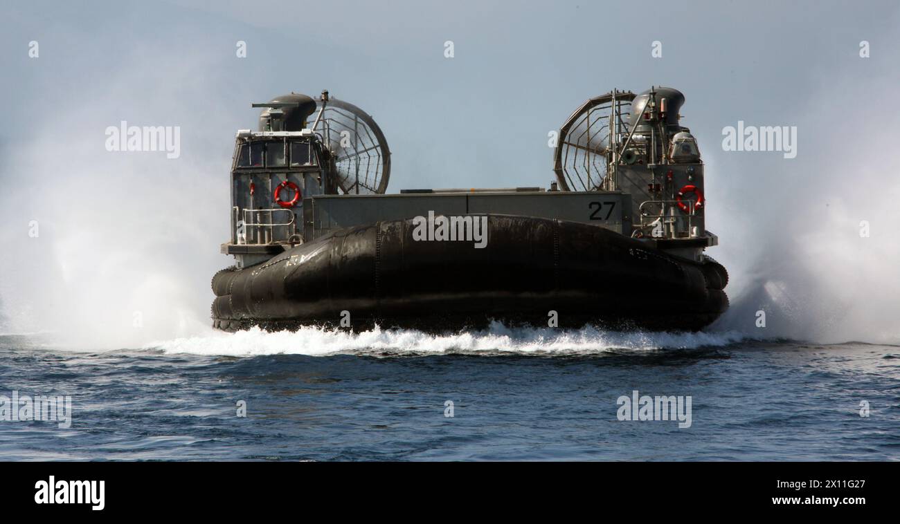 A Navy Landing Craft Air Cushioned From Assault Craft Unit 4