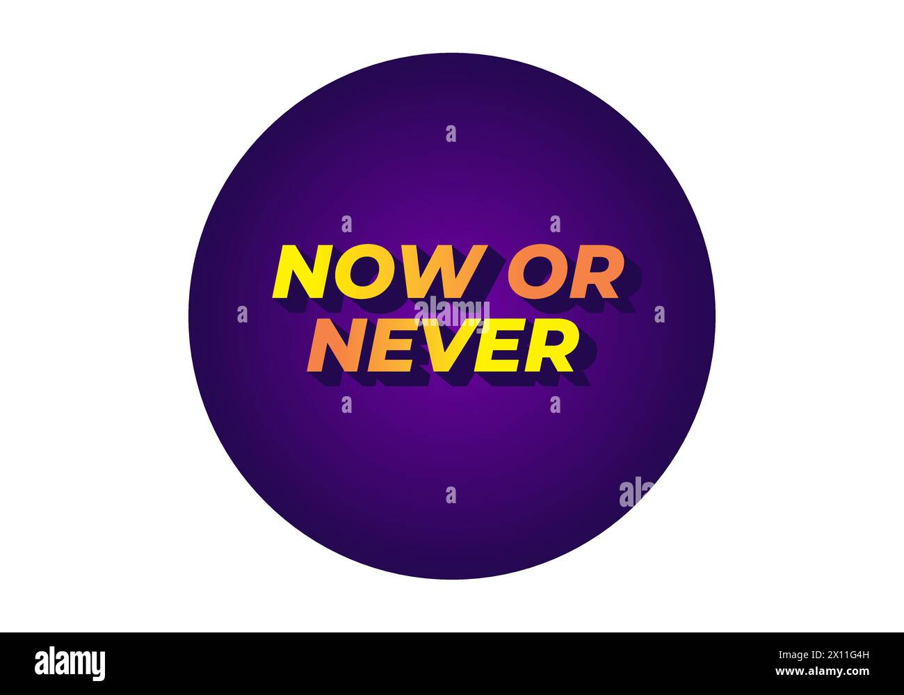Now or never. Text effect design in 3D look with eye catching colors ...
