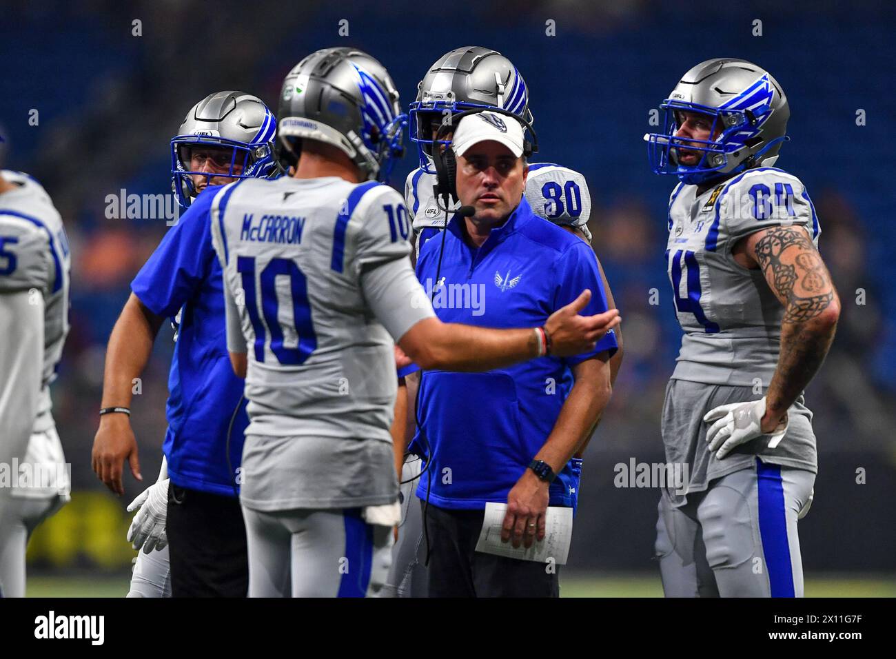 San Antonio, Texas, USA. 14th Apr, 2024. STL Battlehawks running backs ...