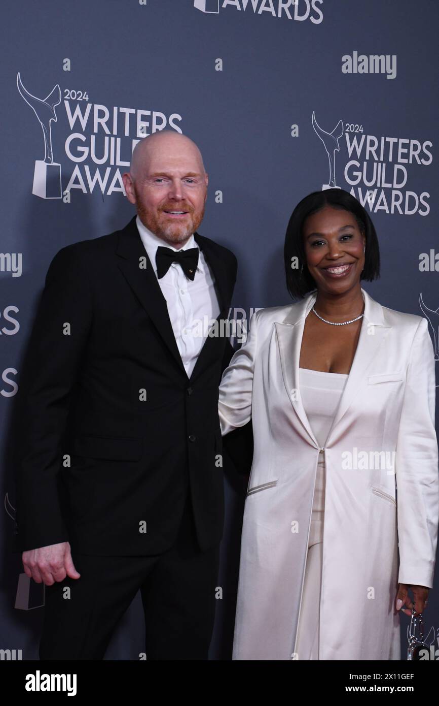 Los Angeles, California, USA 14th April 2024 Comedian Bill Burr and Nia ...
