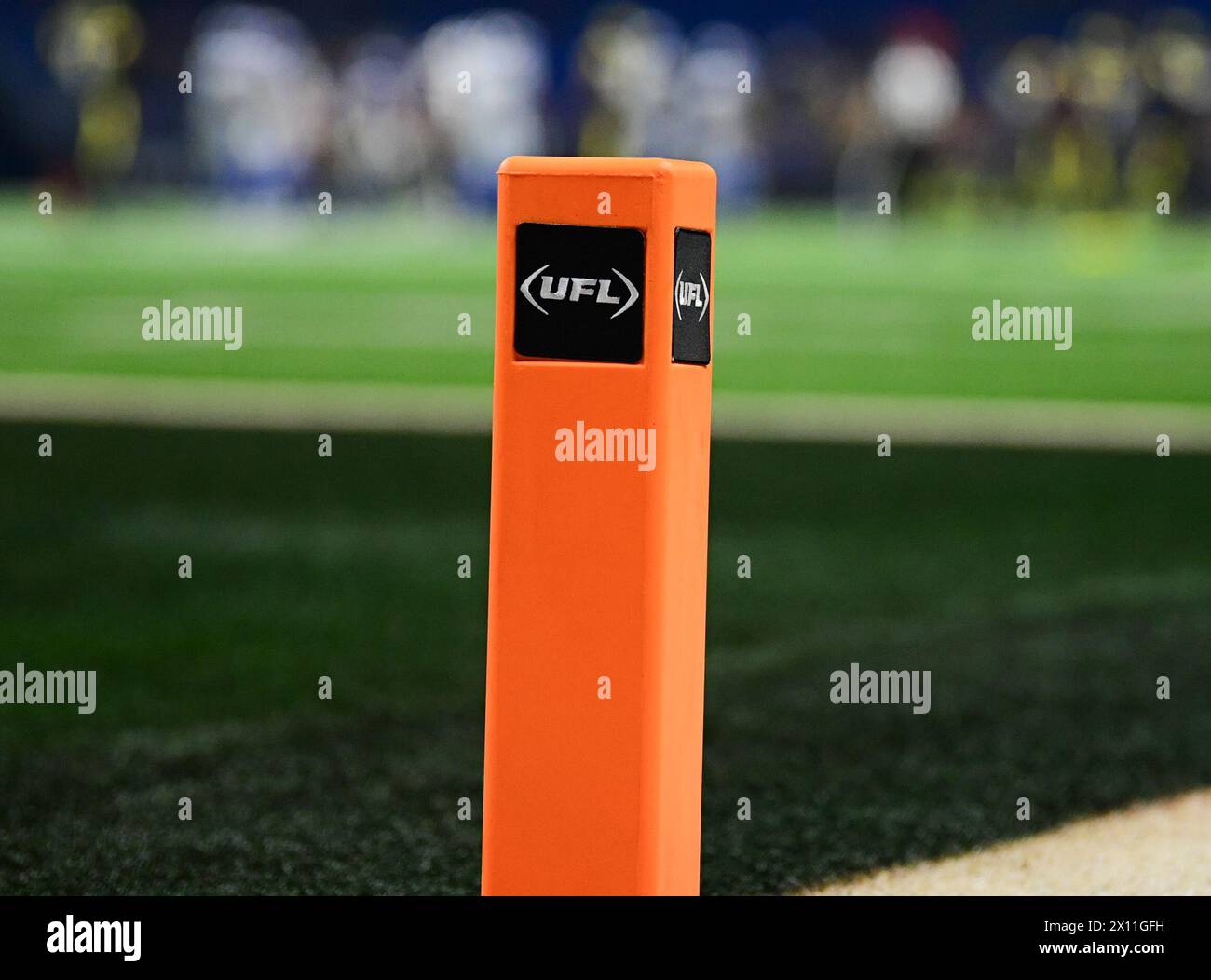 San Antonio, Texas, USA. 14th Apr, 2024. UFL logo on the south endzone ...