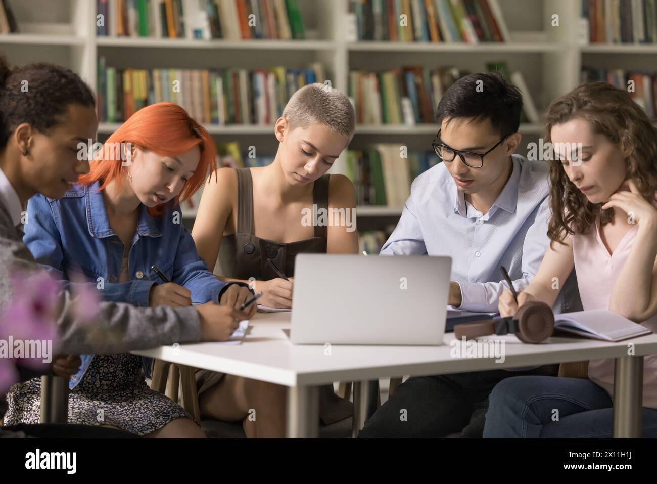 Diverse teenagers exam school writing hi-res stock photography and ...