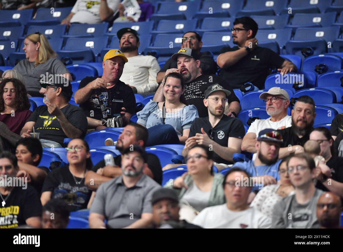San Antonio, Texas, USA. 14th Apr, 2024. SA Brahmas and STL Battlehawk fans in the Alamodome ...