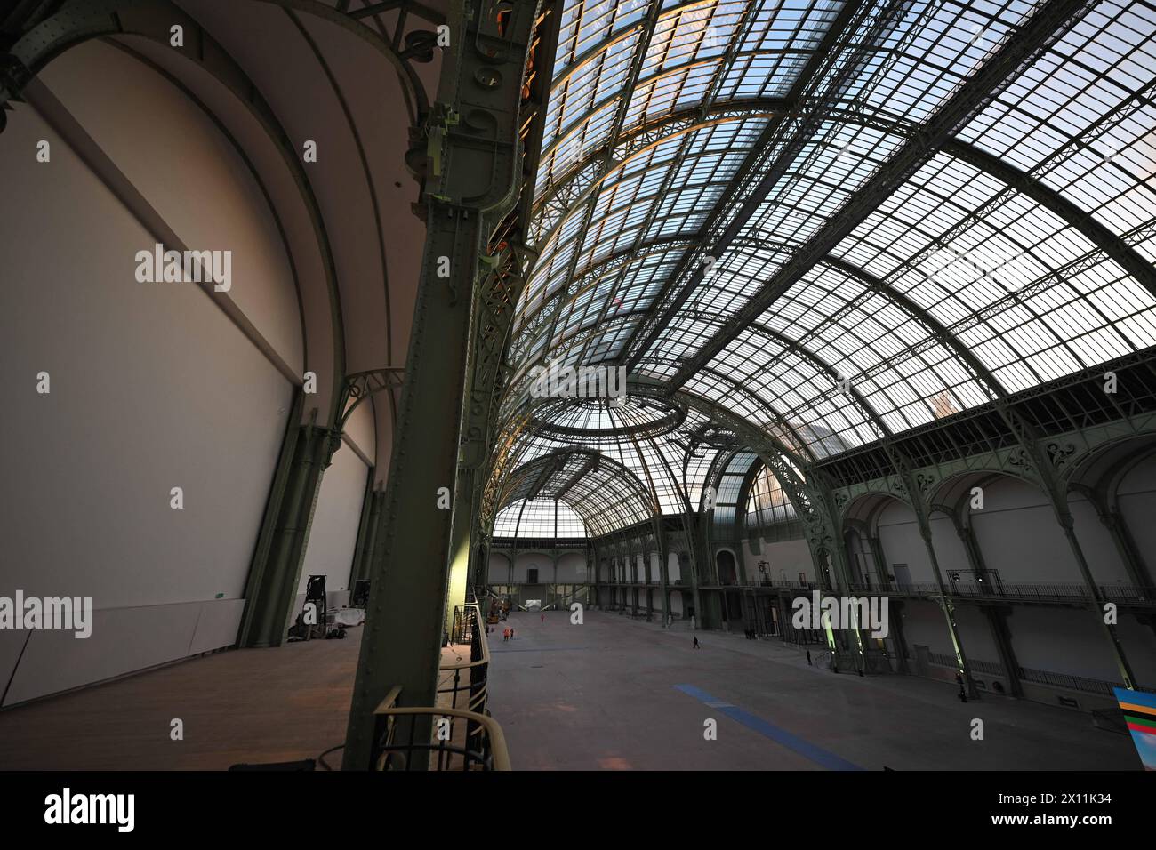 An inside view of the Grand Palais on April 15, 2024 in Paris, France ...