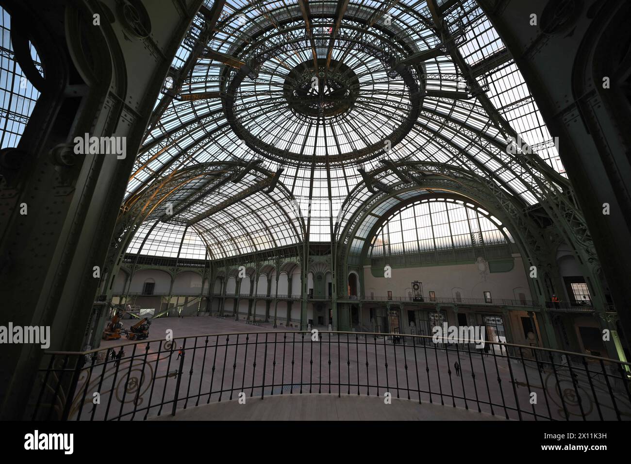 An inside view of the Grand Palais on April 15, 2024 in Paris, France ...