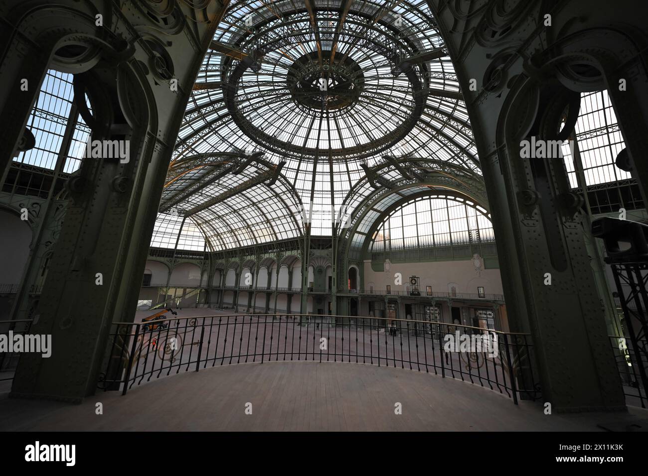 An inside view of the Grand Palais on April 15, 2024 in Paris, France ...