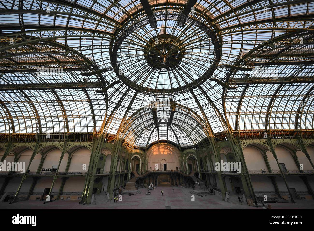 An inside view of the Grand Palais on April 15, 2024 in Paris, France ...