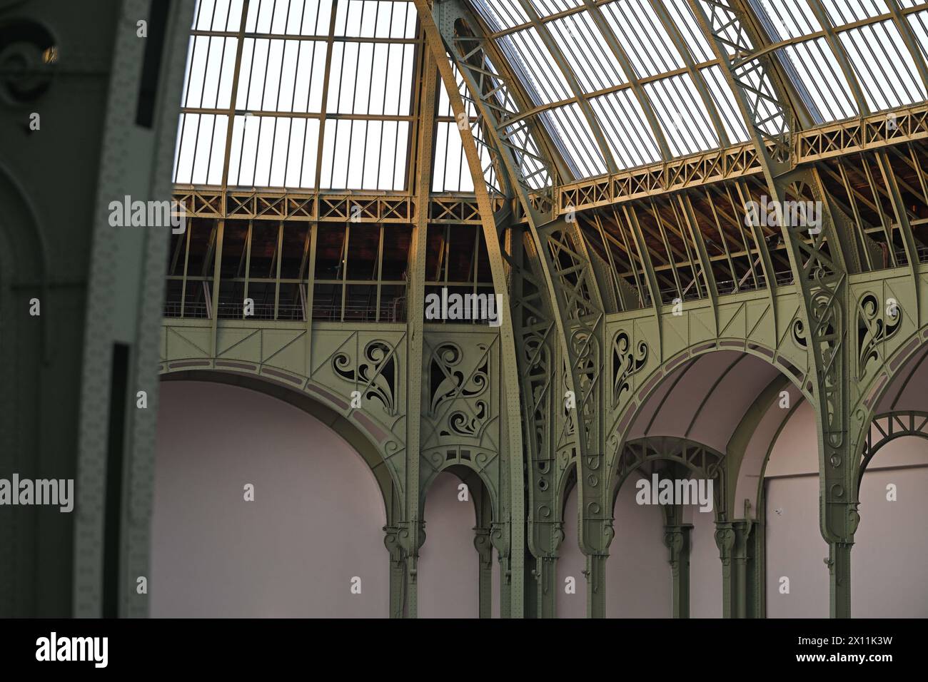 An inside view of the Grand Palais on April 15, 2024 in Paris, France ...