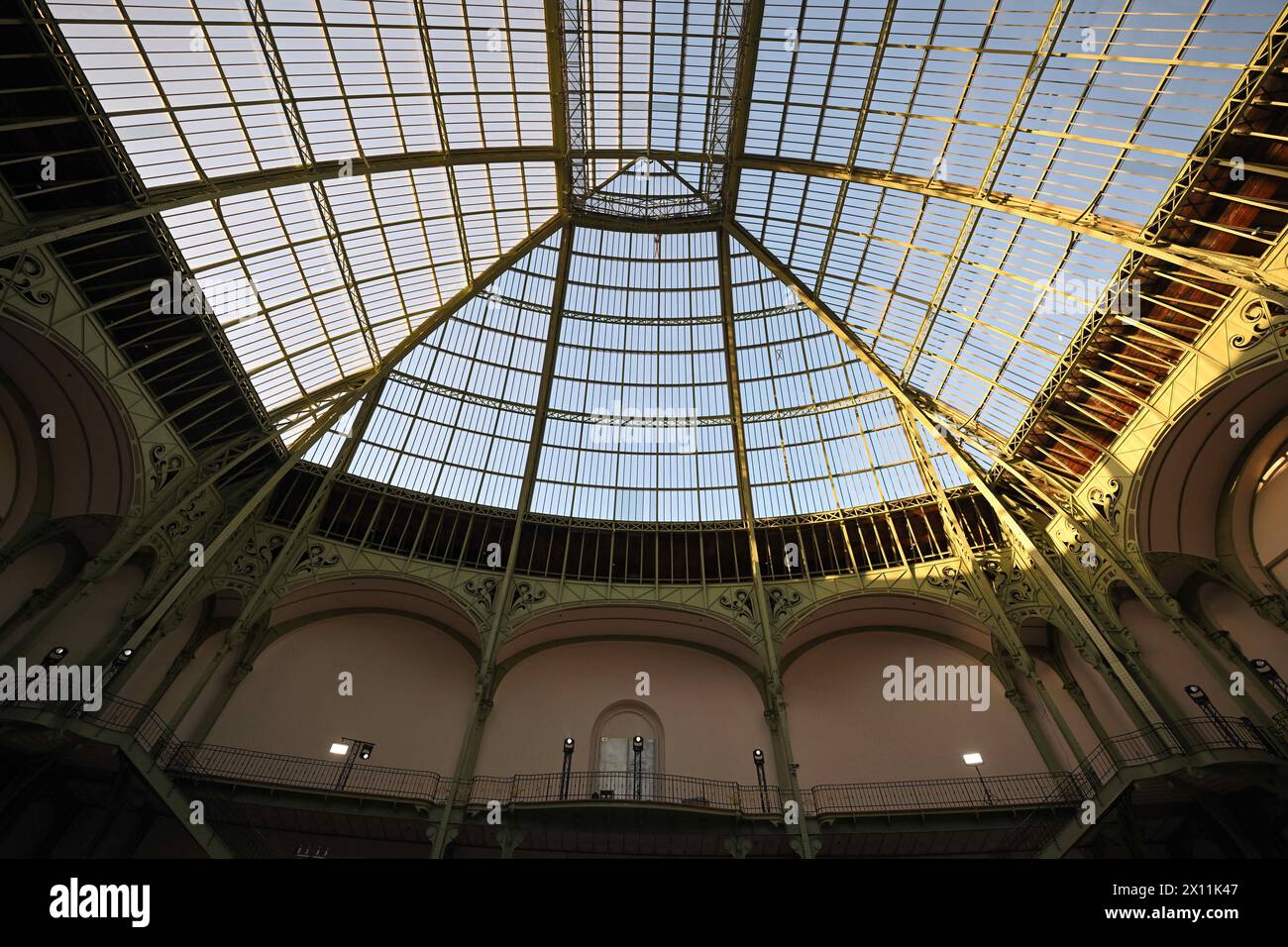 An inside view of the Grand Palais on April 15, 2024 in Paris, France ...