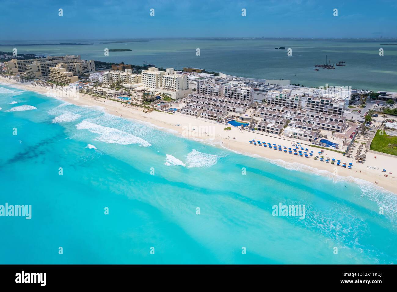 Drone view of Cancun Hotel Zone, Mexico Stock Photo - Alamy