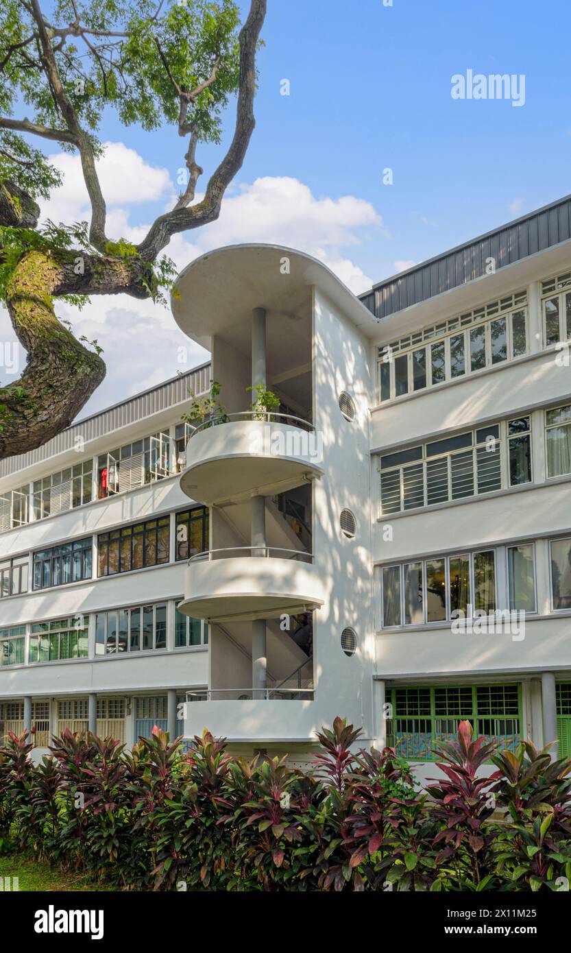 Singaporean Streamline Moderne architectural style building in the ...