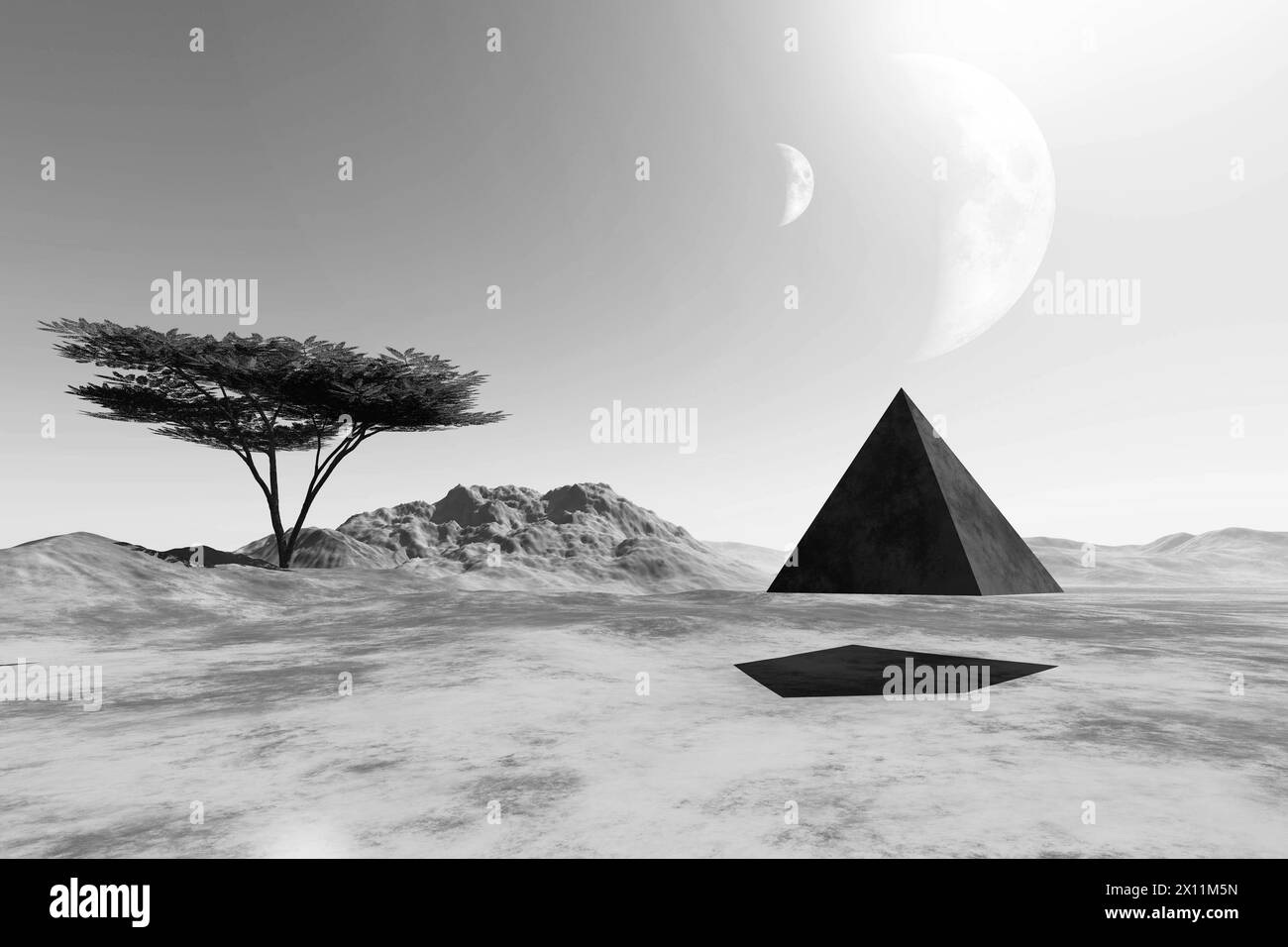 Fantasy pyramid Black and White Stock Photos & Images - Alamy