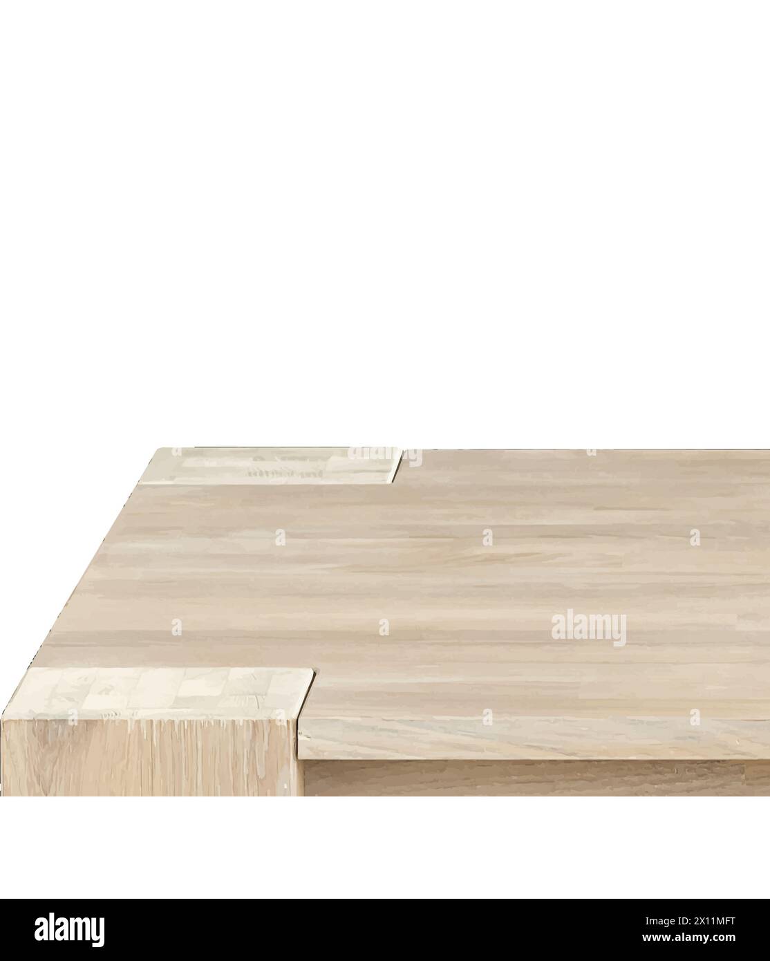 Natural oak wood table top over white background Stock Photo - Alamy