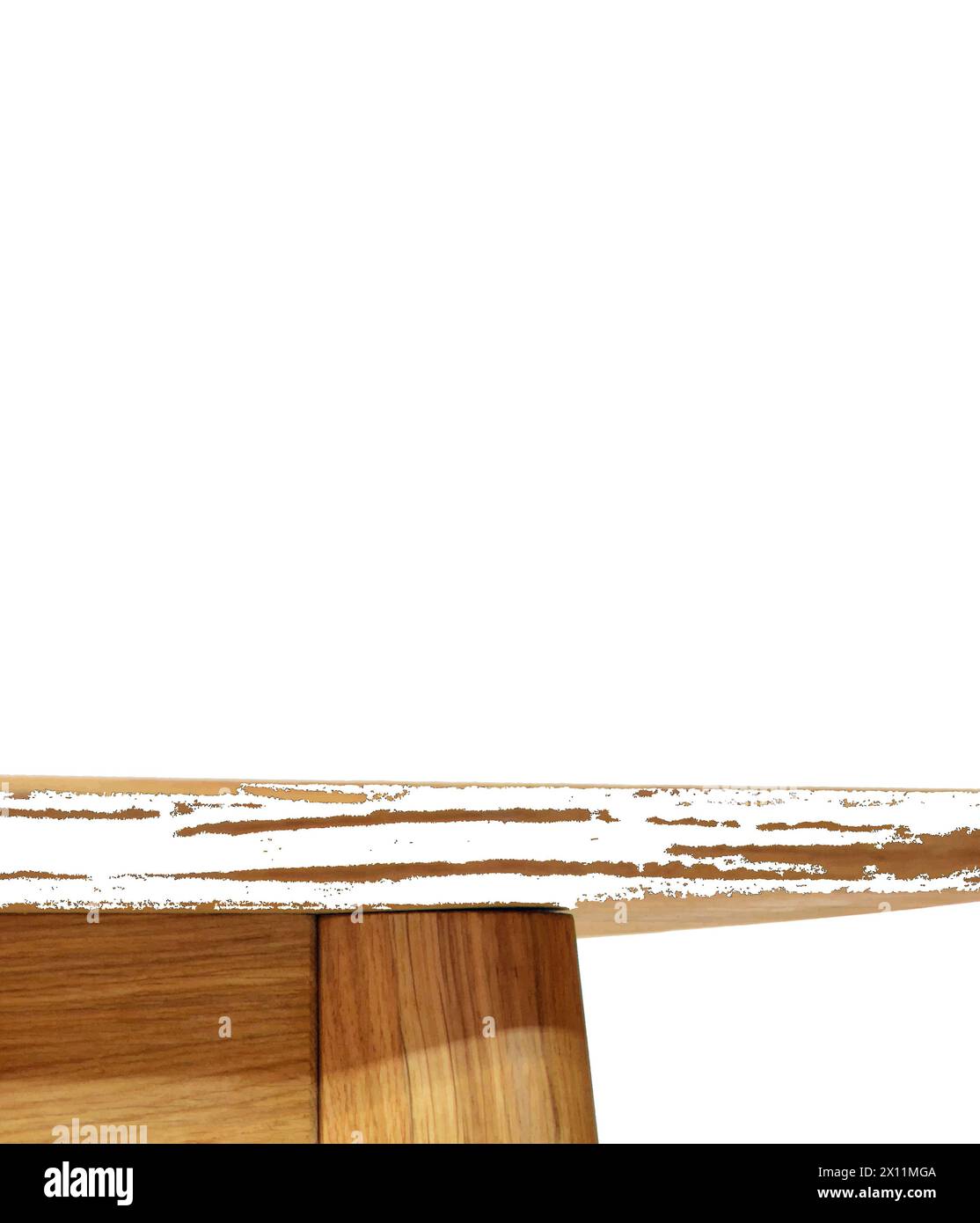 Natural oak wood table top over white background Stock Photo - Alamy