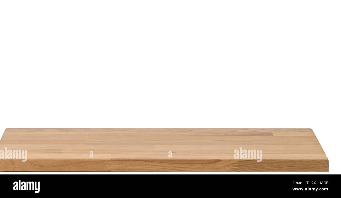 Natural oak wood table top over white background Stock Photo - Alamy