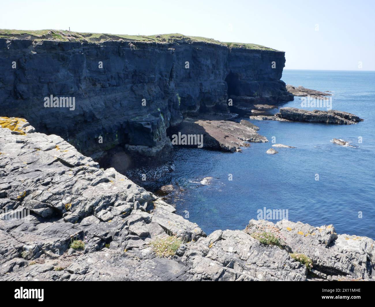 Cliffs and Atlantic ocean, rocks canyon and laguna, beauty in nature ...