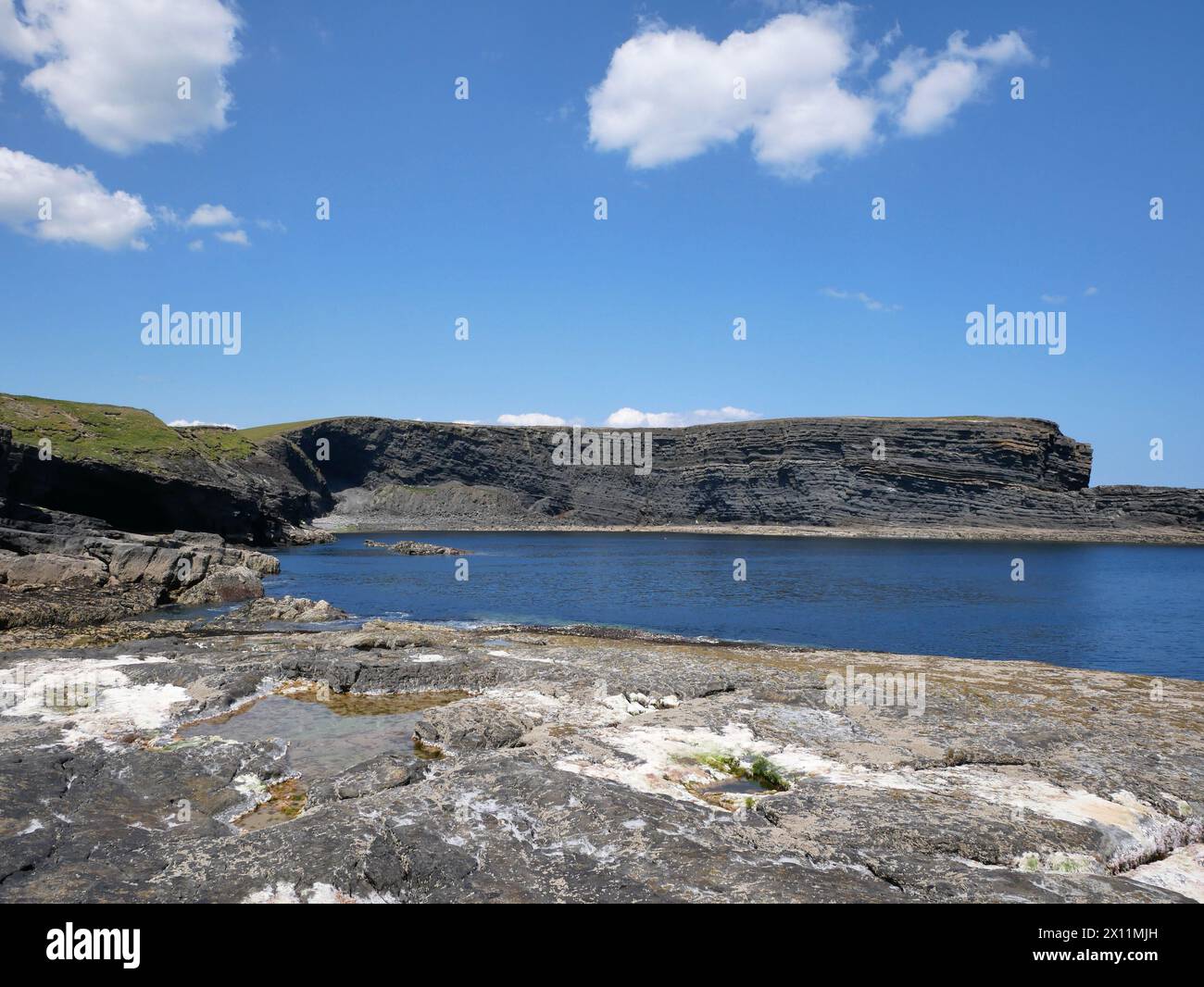 Cliffs and Atlantic ocean background, rocks and laguna, beauty in ...