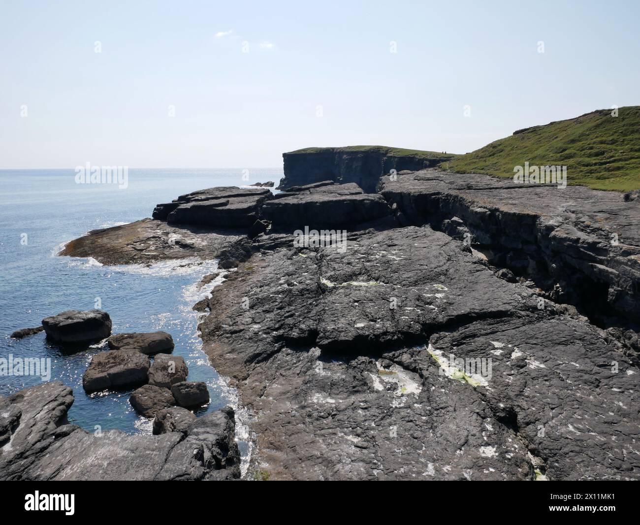 Cliffs and Atlantic ocean background, rocks and laguna, beauty in ...