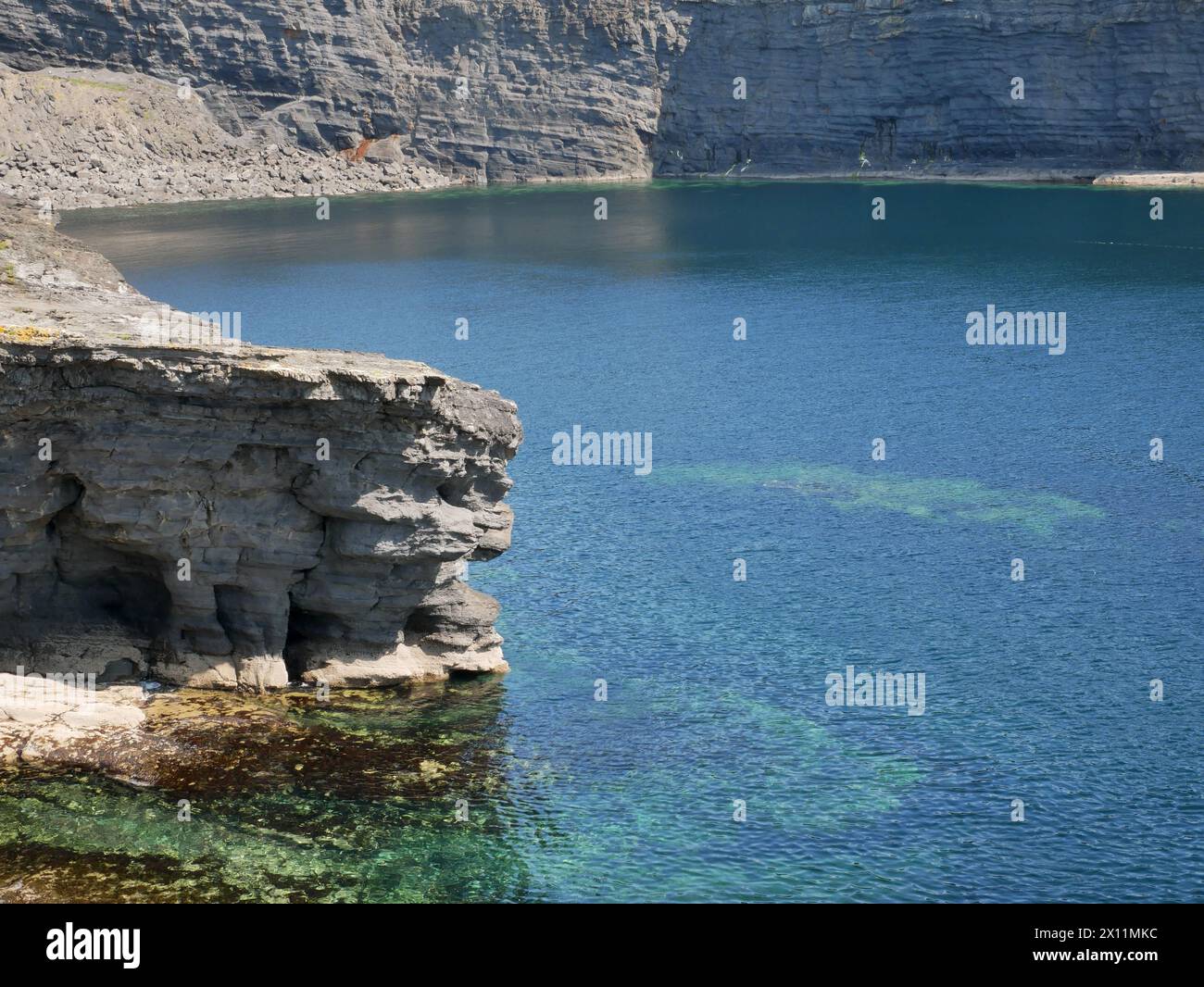 Cliffs and Atlantic ocean background, rocks and laguna, beauty in ...