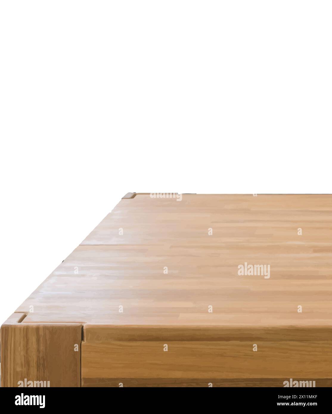 Natural oak wood table top over white background Stock Photo - Alamy