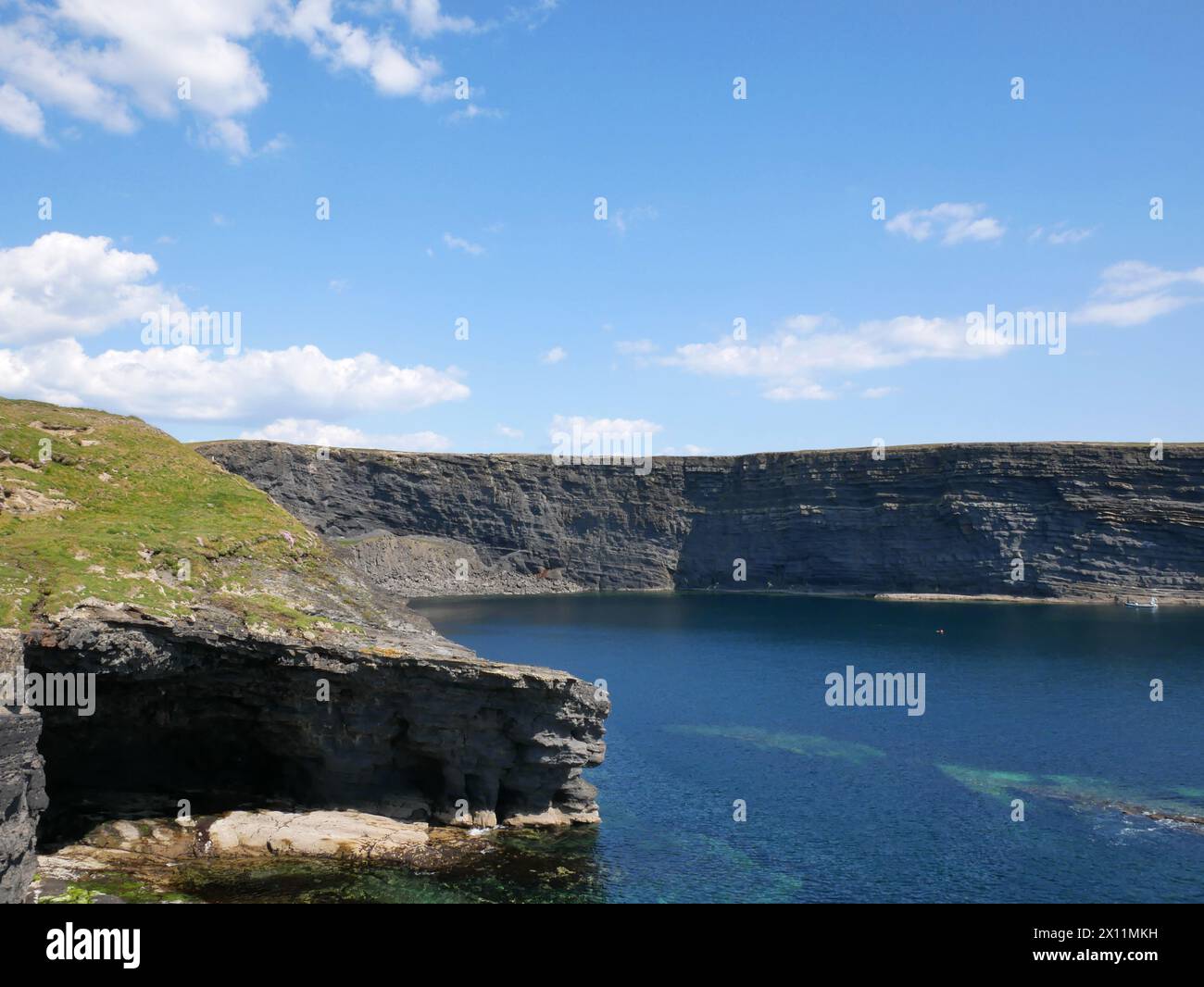 Cliffs and the Atlantic ocean background, rocks and laguna, beauty in ...