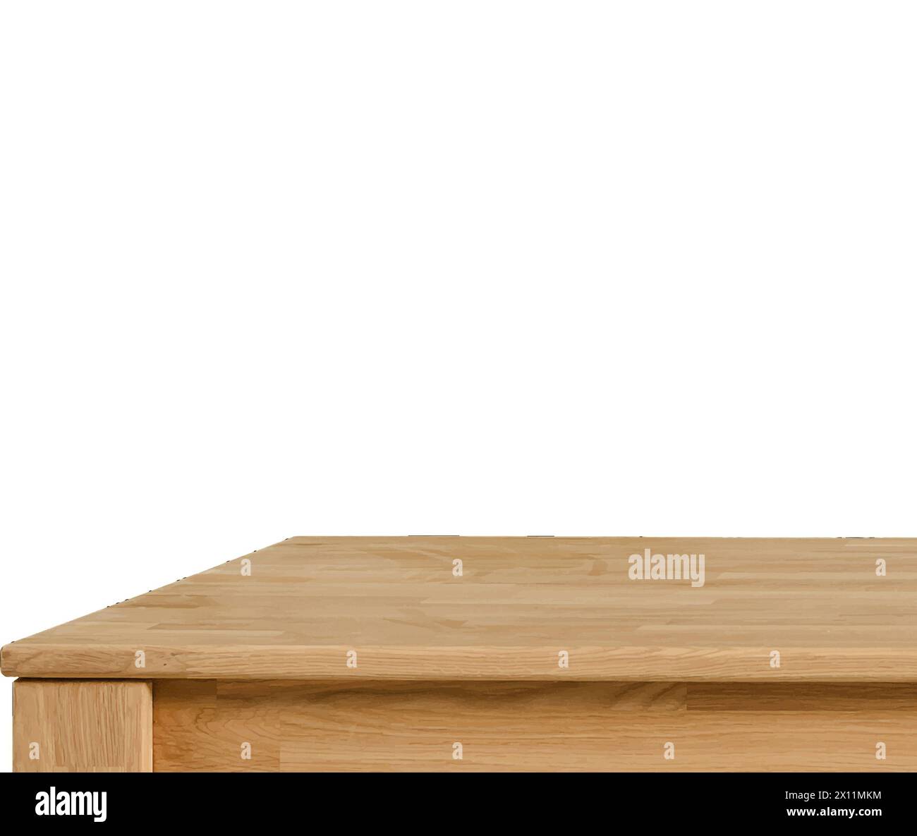 Natural oak wood table top over white background Stock Photo - Alamy