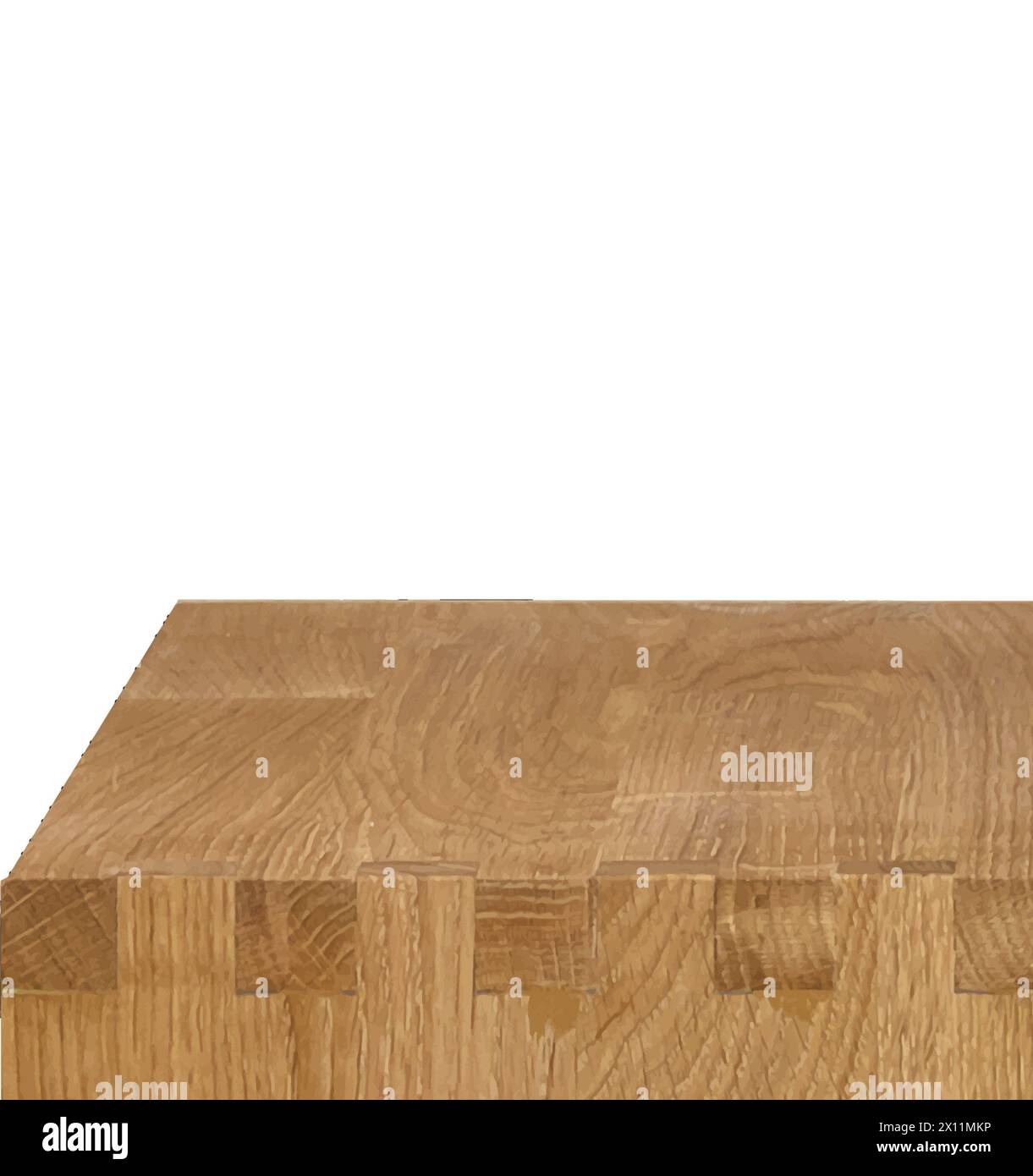 Natural oak wood table top over white background Stock Photo - Alamy