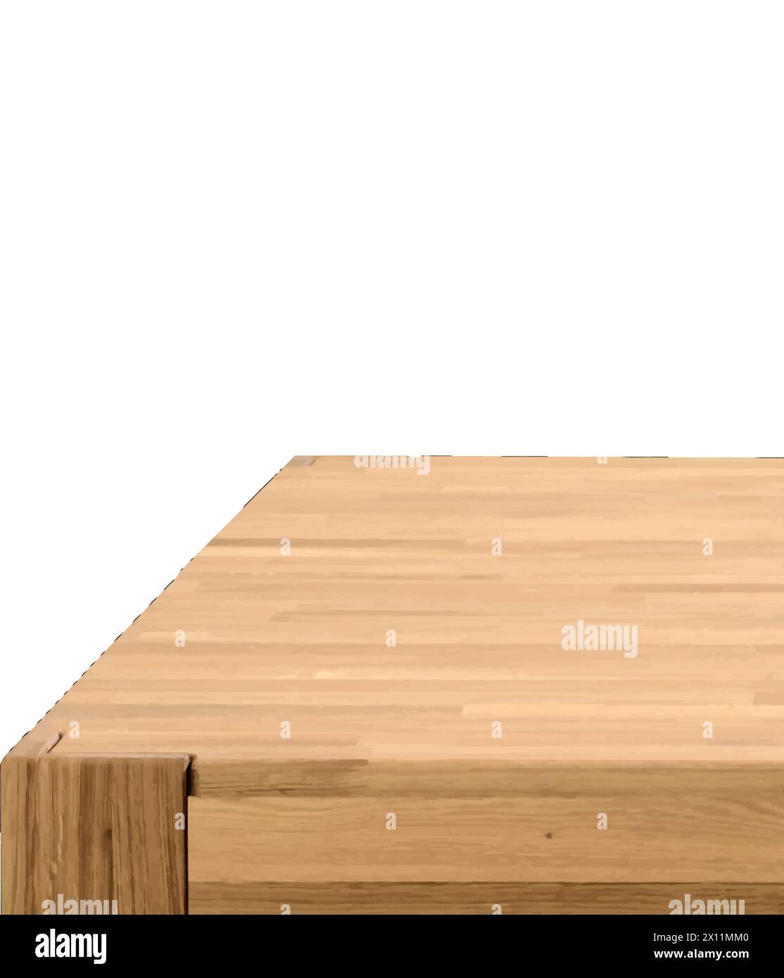 Natural oak wood table top over white background Stock Photo - Alamy