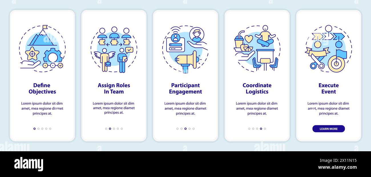 How To Organize Hackathon Onboarding Mobile App Screen Stock Vector Image And Art Alamy