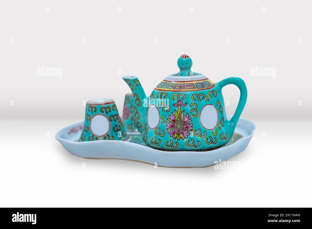 Beautiful Asian Tea Pot and Cup Set with Floral patterns Mockup Stock ...