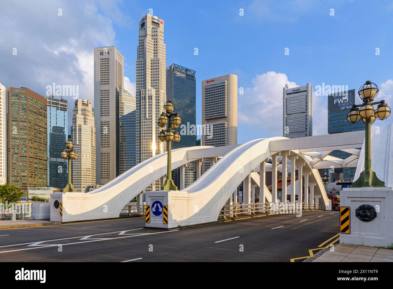 The skyscrapers of the CBD tower over the historic Elgin Bridge in ...