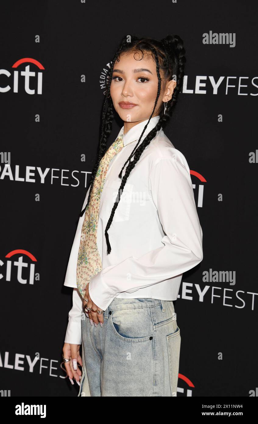 HOLLYWOOD, CALIFORNIA - APRIL 14: Kiawentiio attends the PaleyFest LA ...