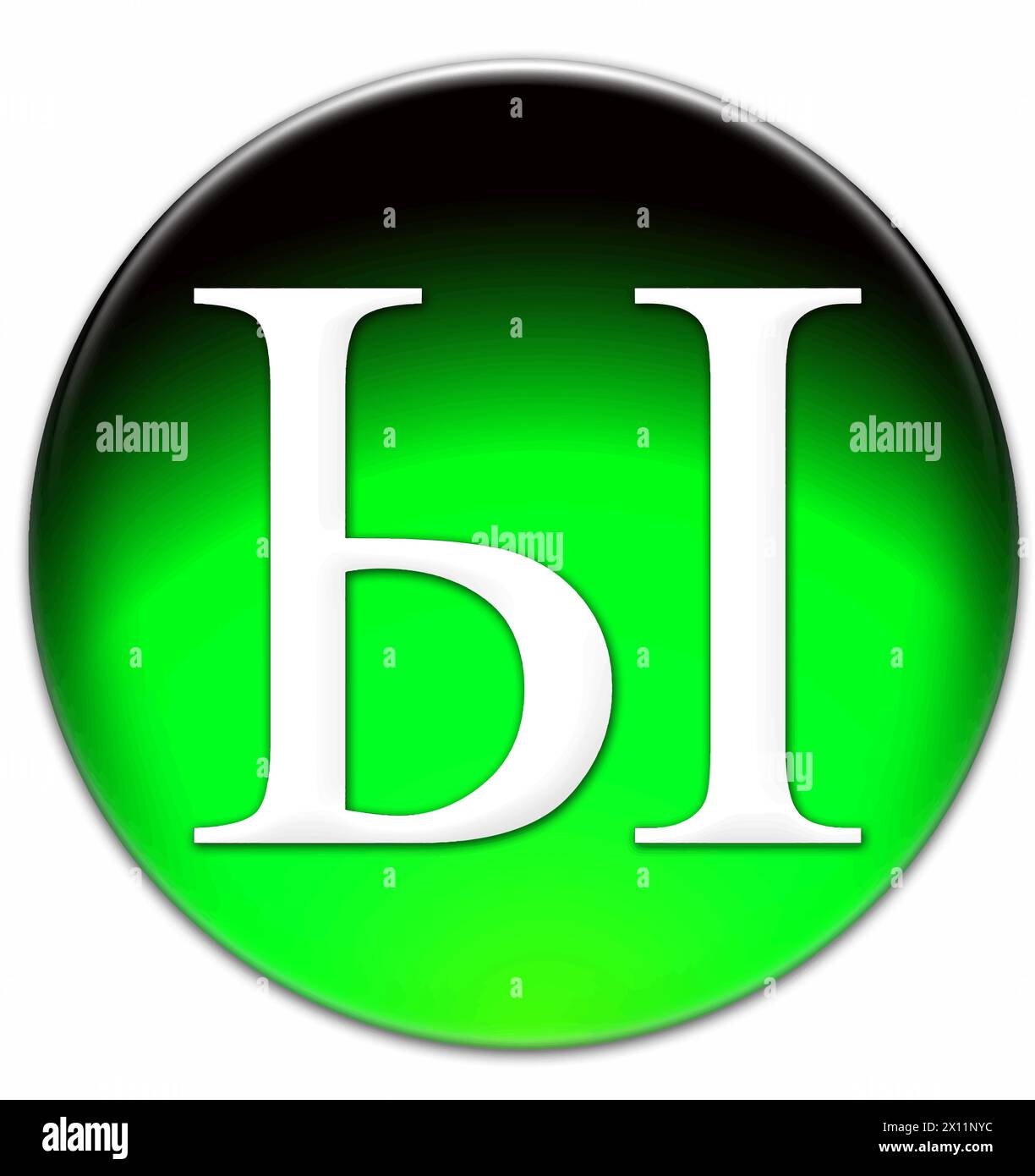 Letter "Y" in Russian Times New Roman font type on a green glassy ...